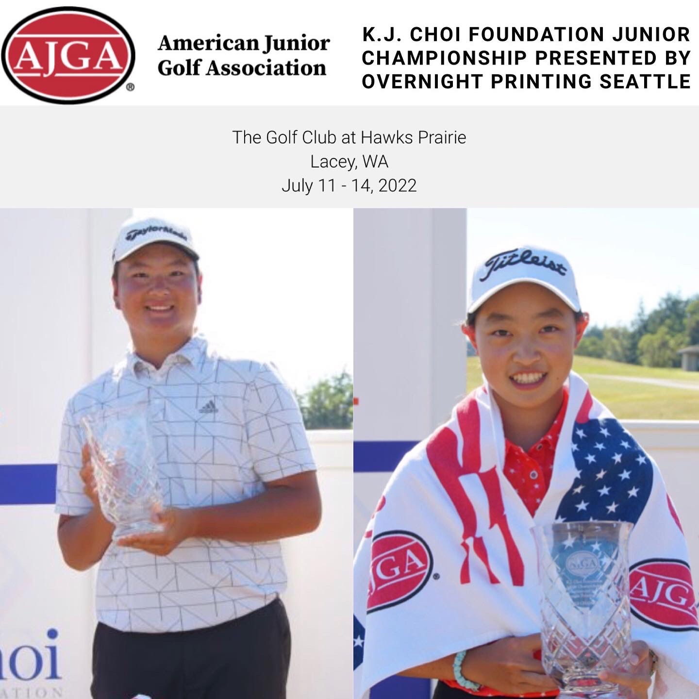 🔙 to 🔙 Final: Jeff Seong and Angela Zhang (her second AJGA win in two ...