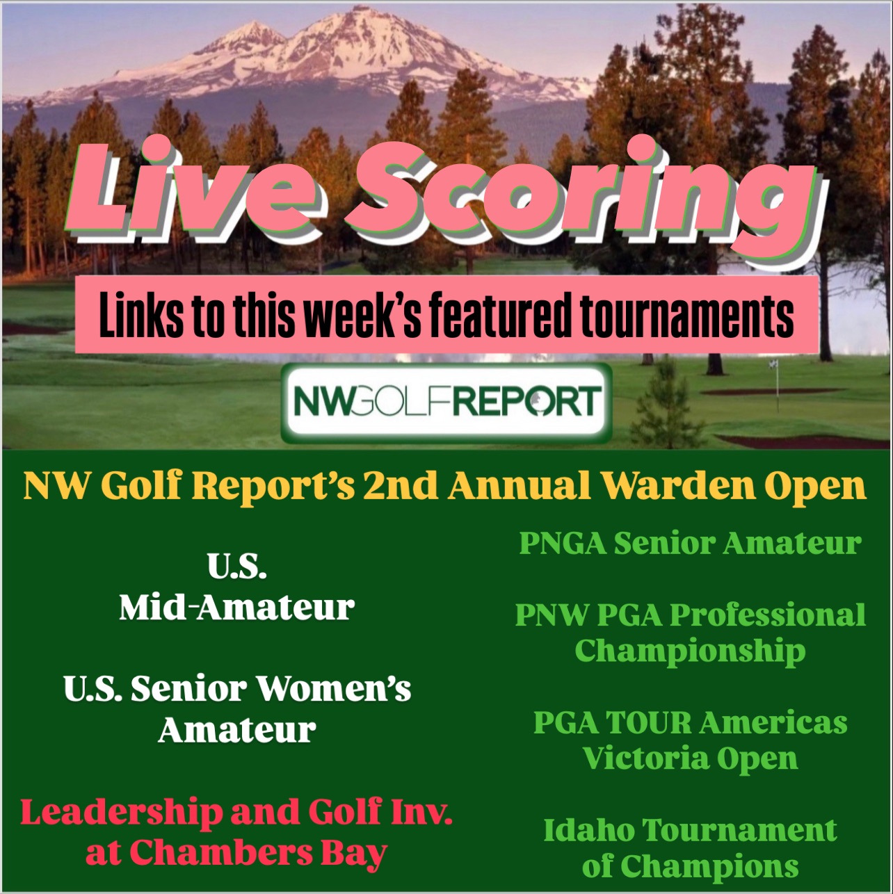 🔗 Leaderboard Links: This Week's Featured Tournaments and Live Scoring ...