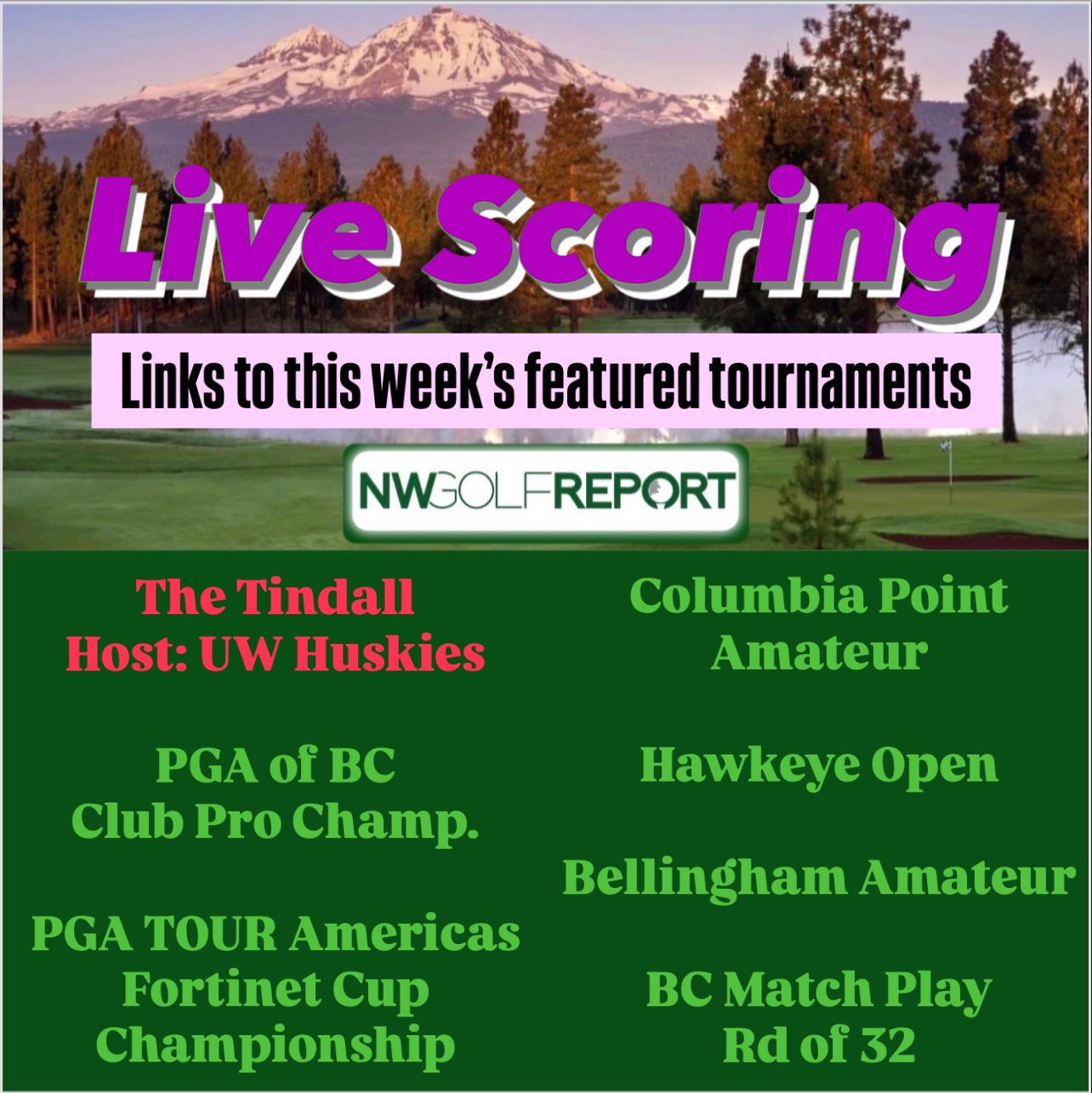 🔗 Leaderboard Links: This Week's Featured Tournaments and Live Scoring ...
